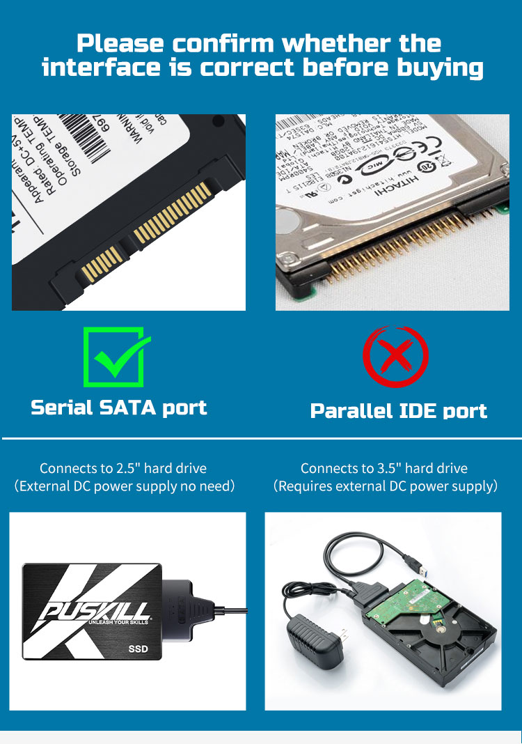 Technical Reply. USB 3.0 to SATA Cable for 3.5/2.5 Inch SSD HDD SATA ...