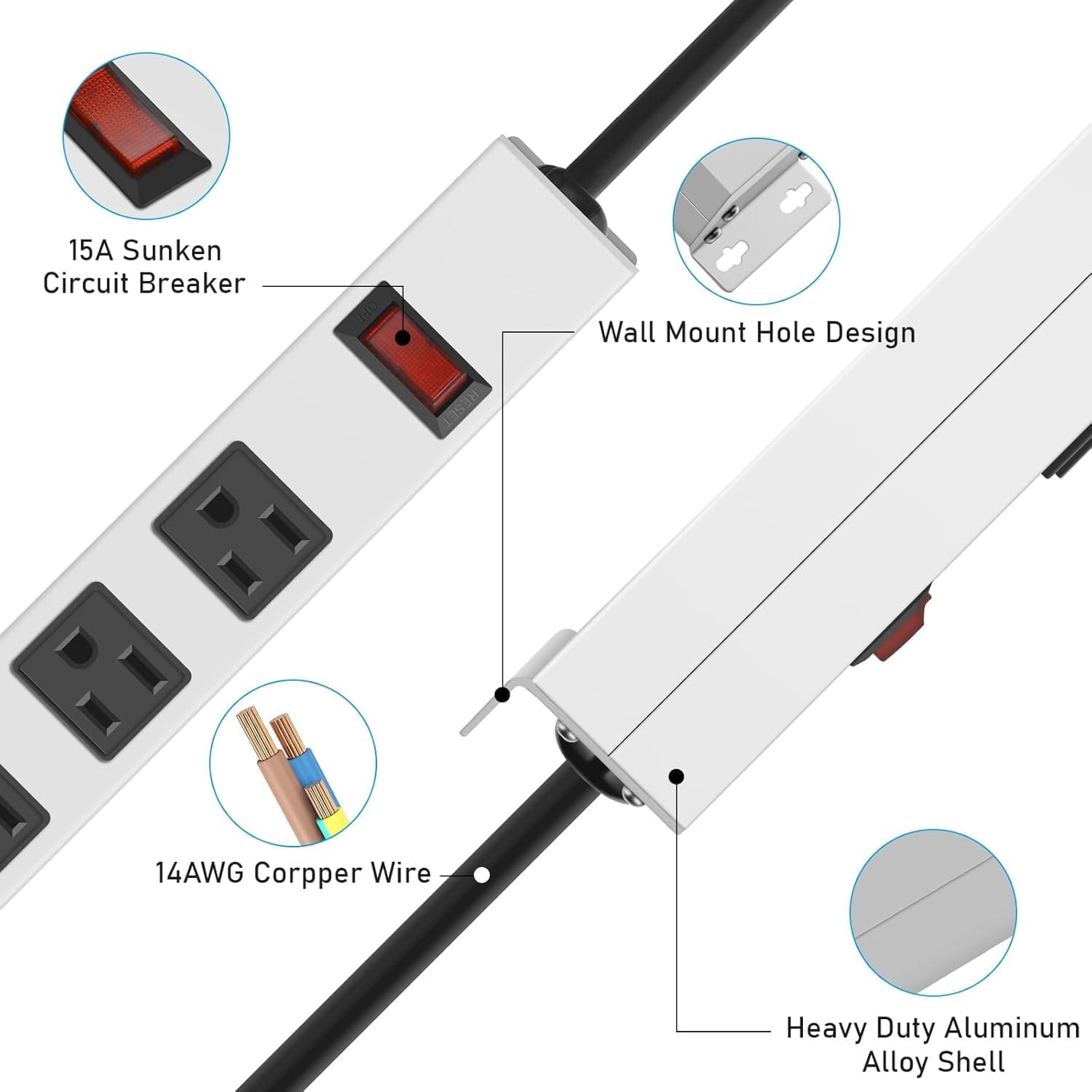 Technical Reply. 16 Outlets Heavy Duty UL Listed Metal Socket Power ...